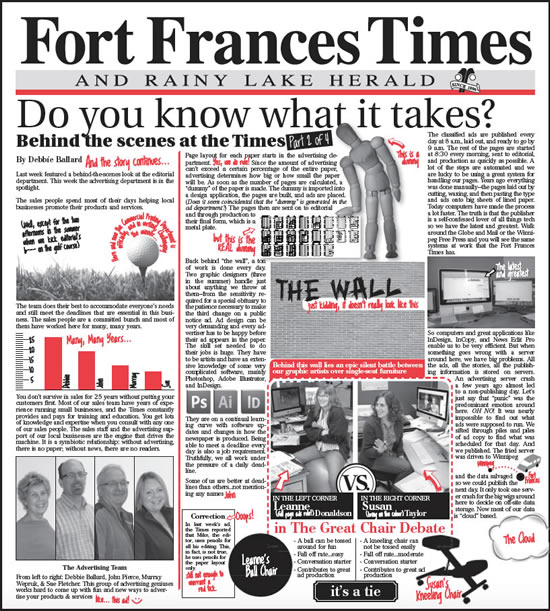 Creating the Times – Fort Frances Times